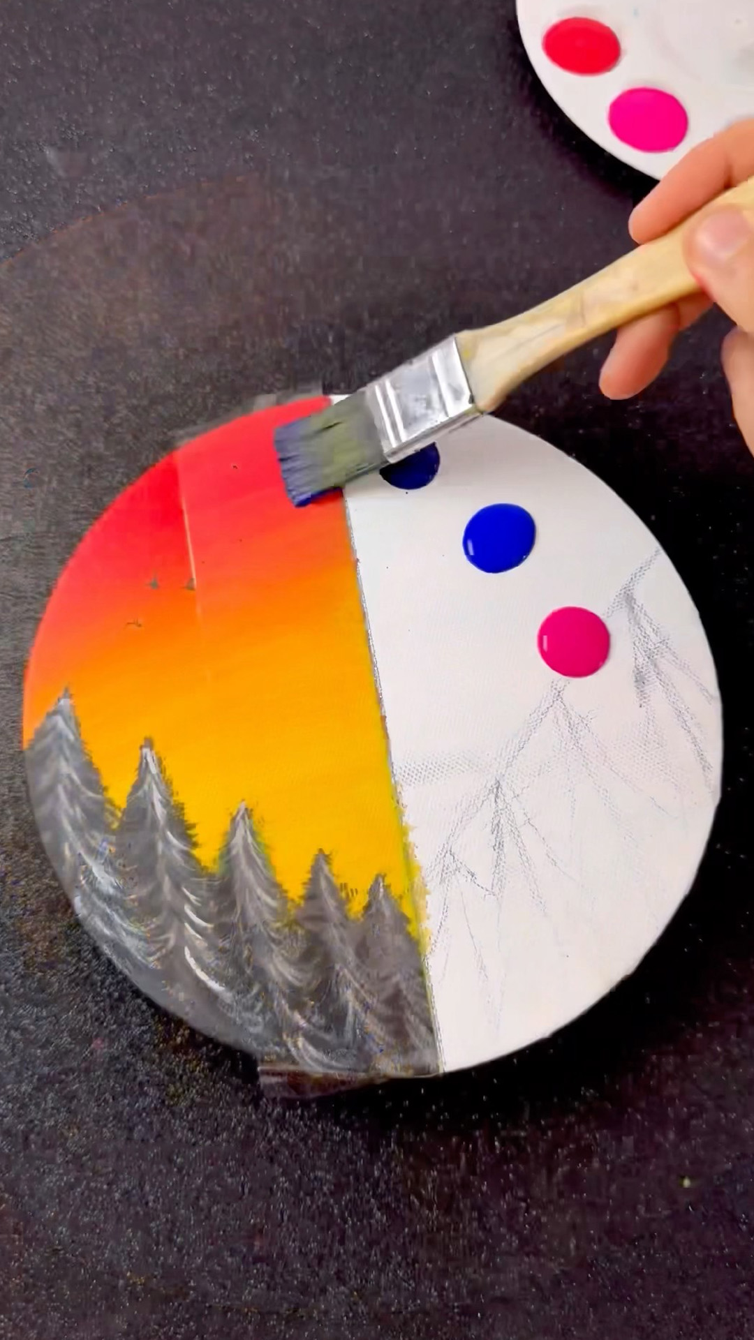 Creating a split painting step by step