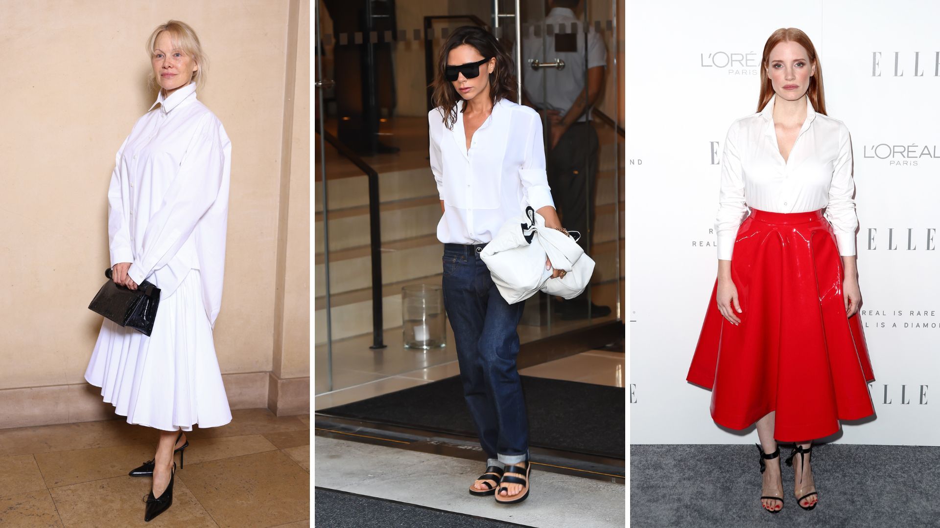 Celebrities who built their looks around a simple, timeless white shirt