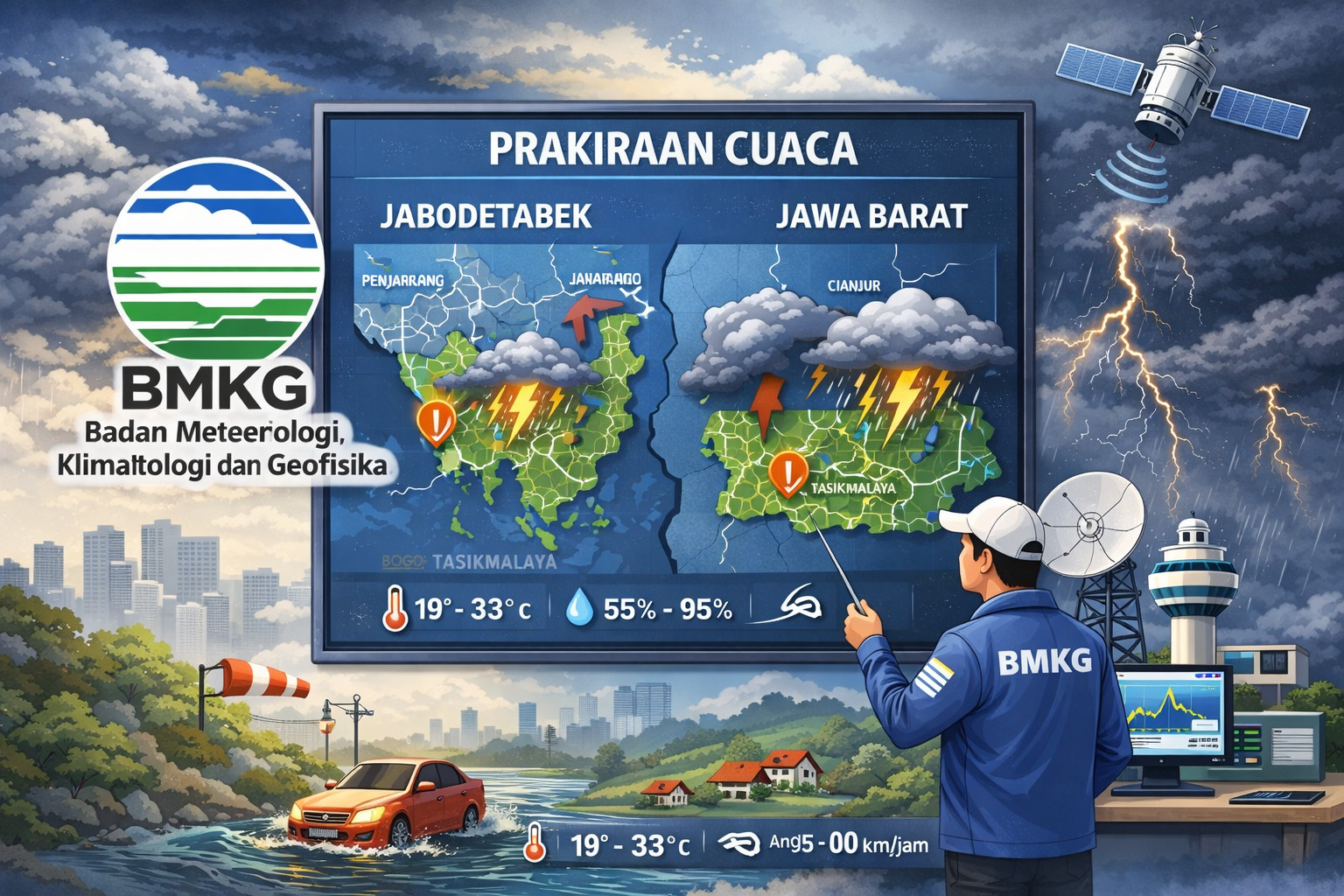 Cuaca Jawa Barat hari ini didominasi cerah, sejumlah wilayah berpotensi ...