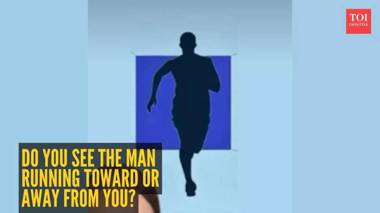Optical illusion personality test: Do you see the man running toward or ...