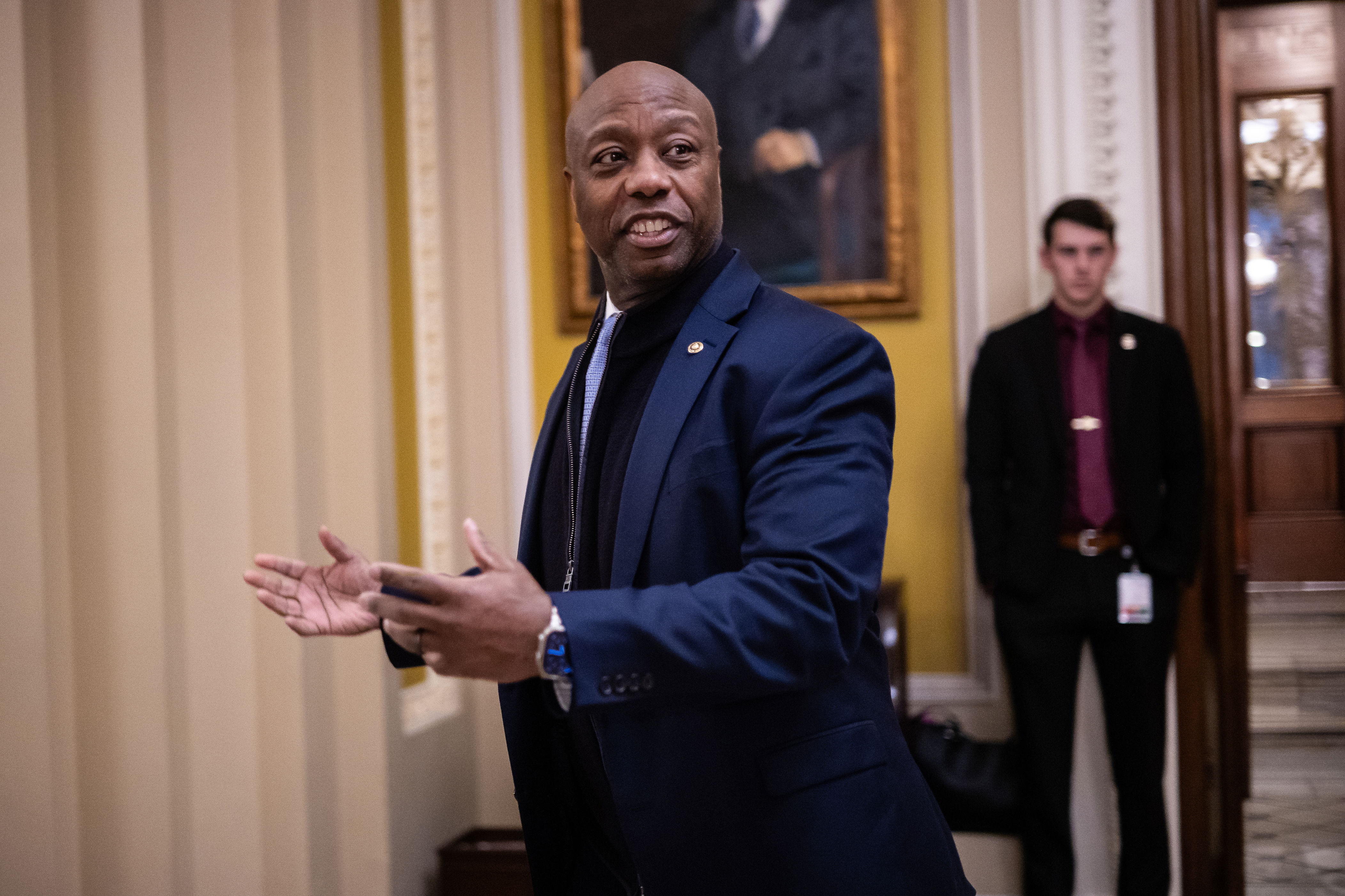 Tim Scott keeps quiet as Fed independence comes under threat