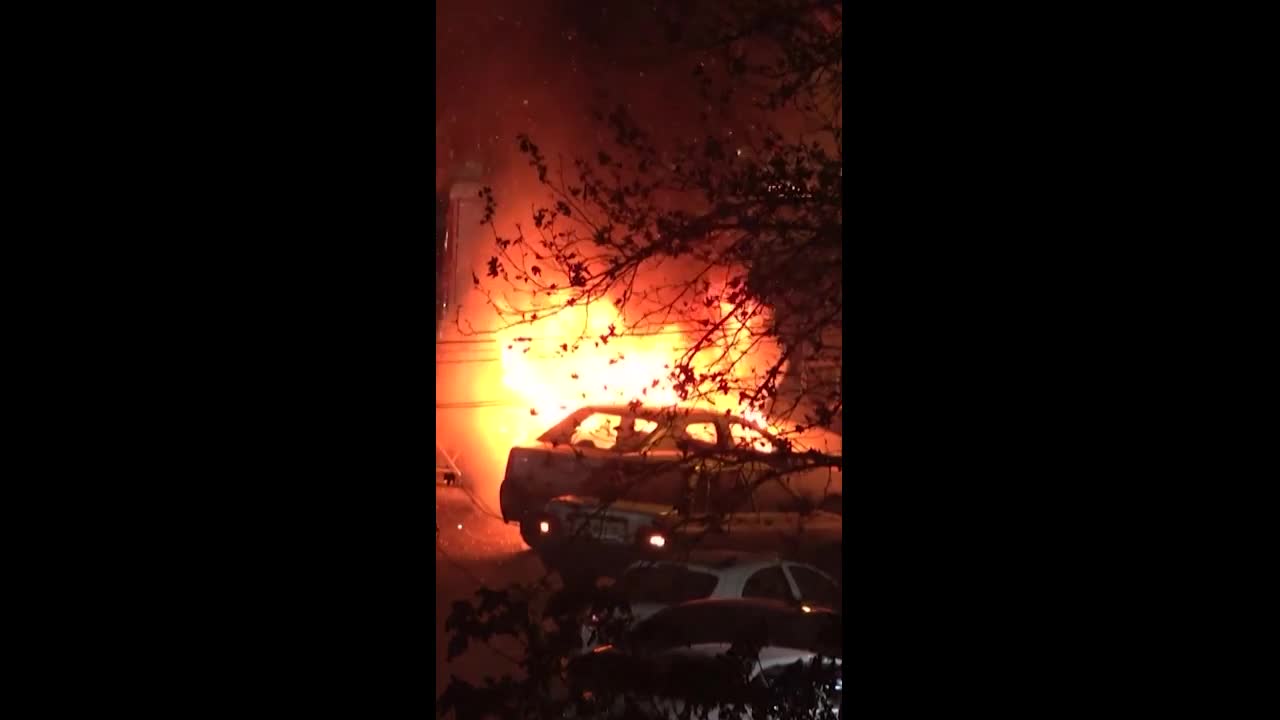 Cars set ablaze as anti-government protests rock Iran