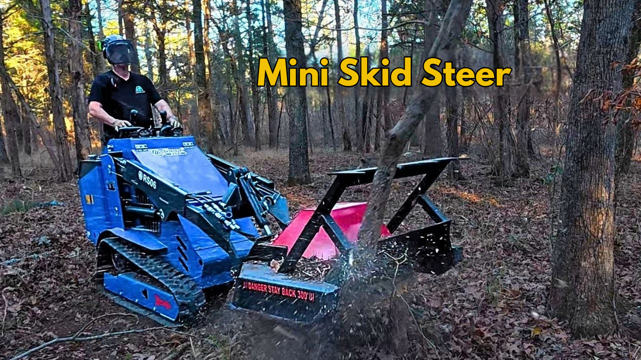 Full performance review of mini skid steer disc mulcher in the woods