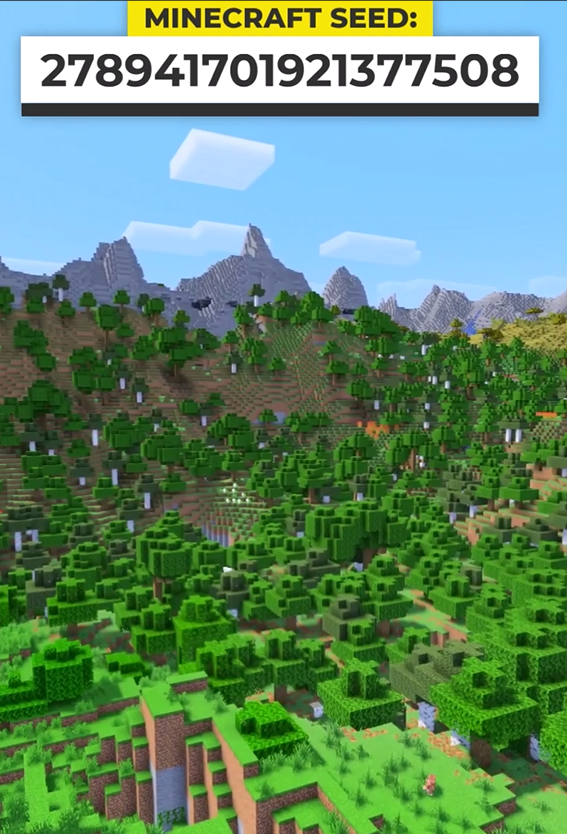 This Minecraft seed has (almost) all wood types at spawn!