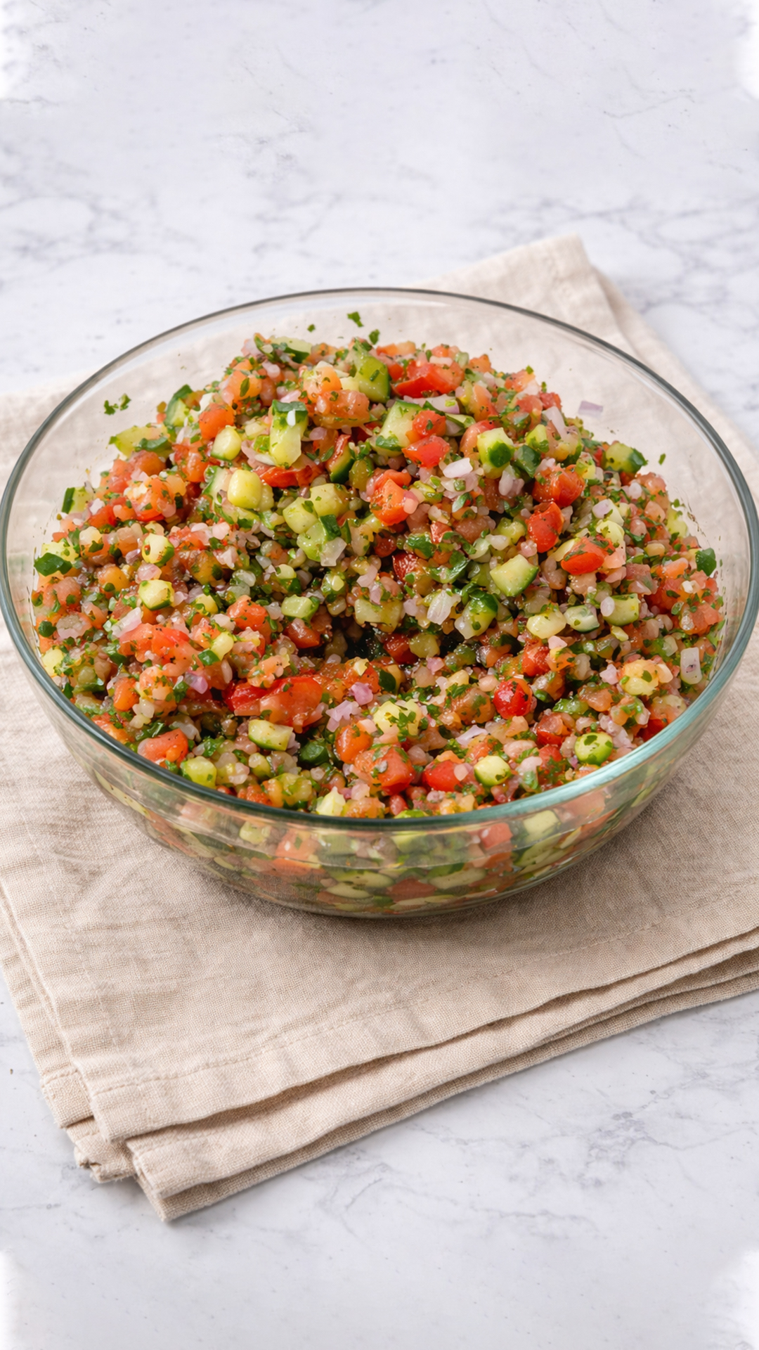Cooking a light and tangy vegan Persian salad
