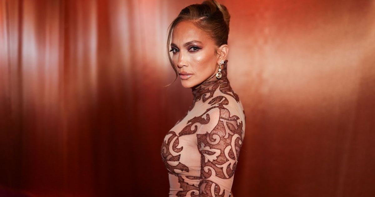 Jennifer Lopez is a vision in sheer strapless Tamara Ralph gown