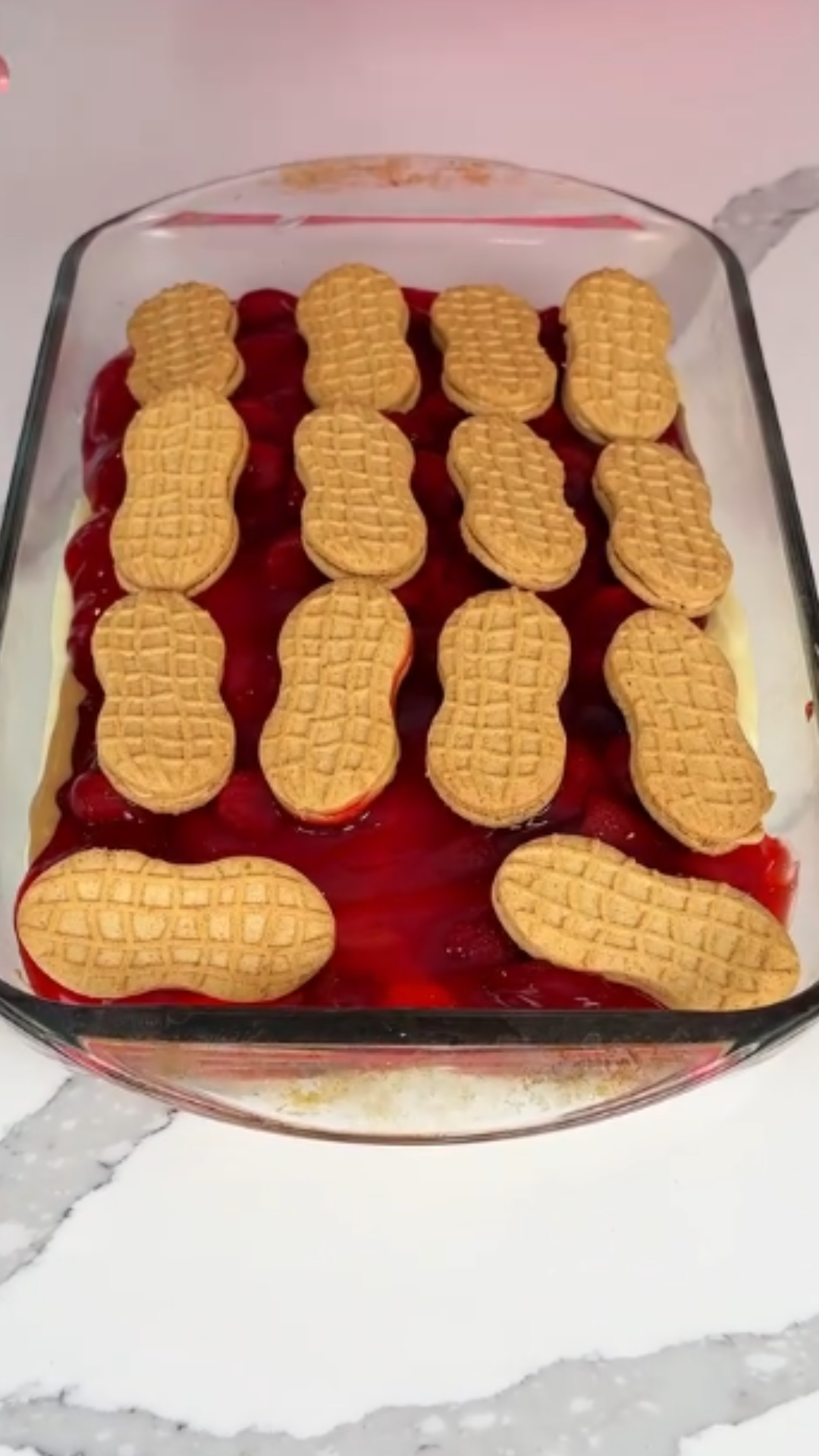 This peanut butter & jelly no-bake dessert is dangerously good