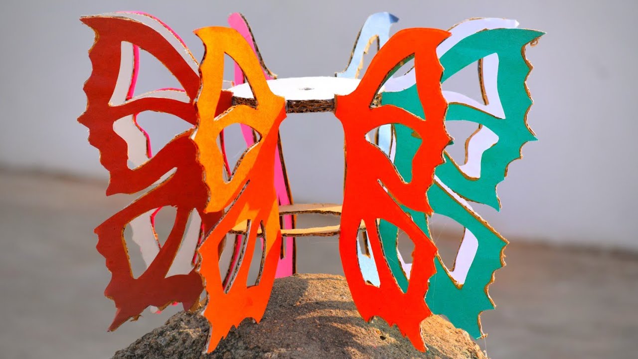 DIY hanging lamp with butterfly design