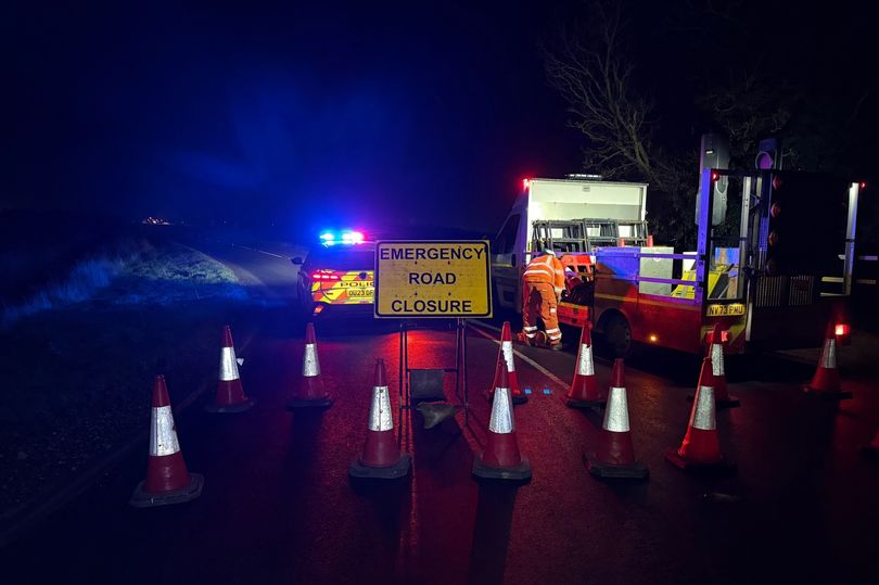 'Slippery' Cambridgeshire road remains closed after lorry overturns