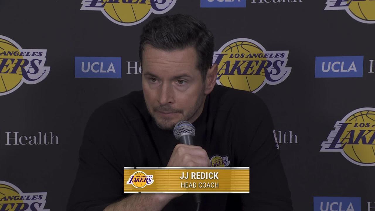 SAC 124, LAL 112: Lakers coach JJ Redick postgame media availability