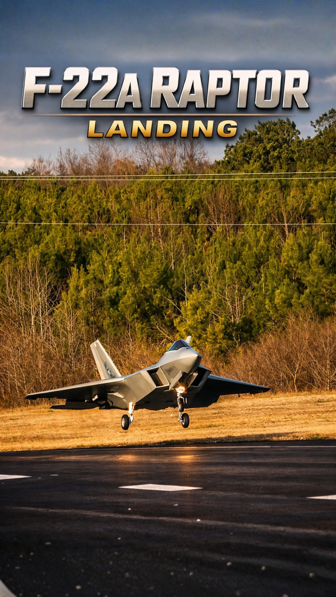 F-22A Raptor landing smooth and realistic RC jet approach