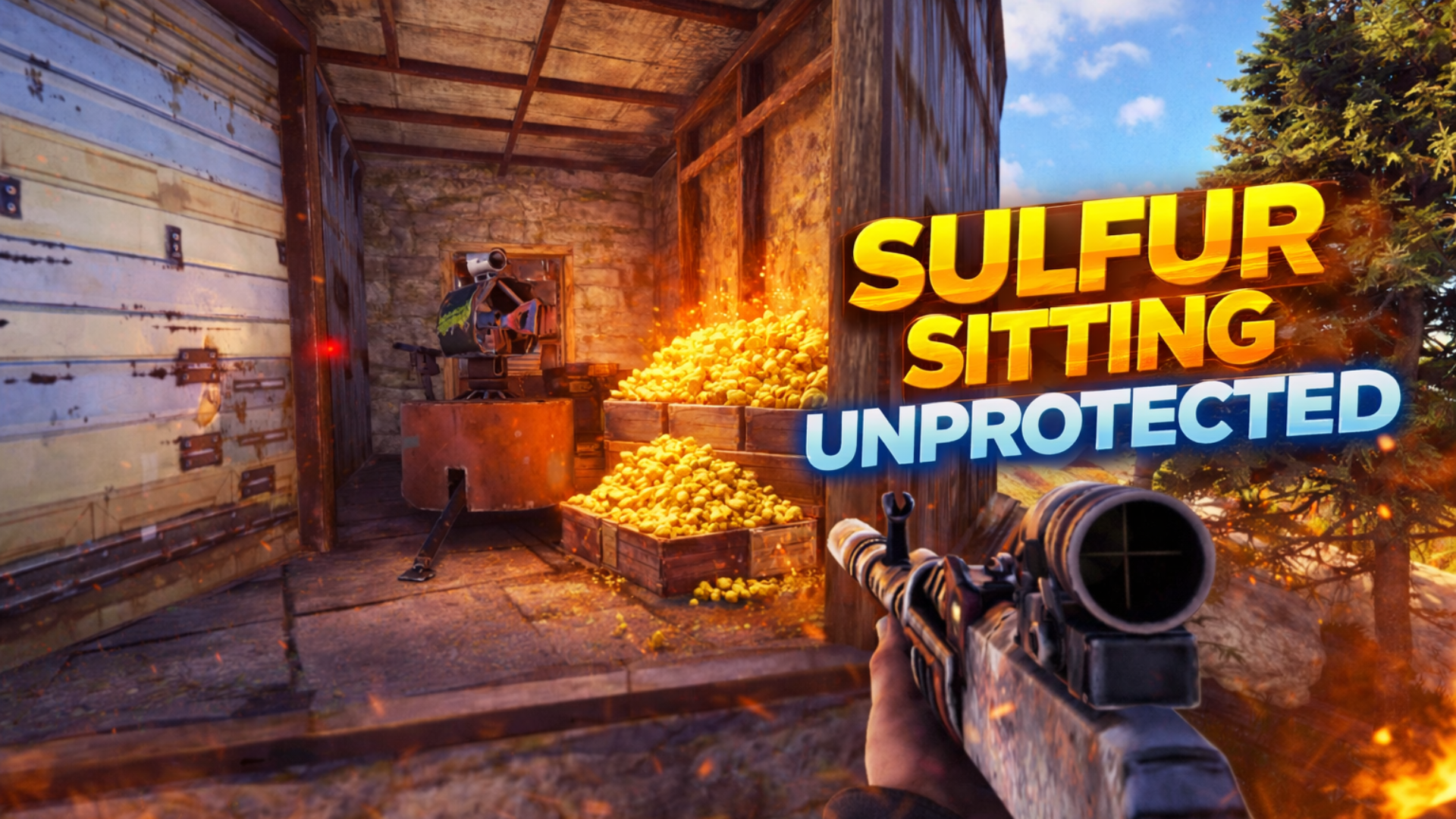 Unprotected furnaces full of sulfur | Vanilla solo raid