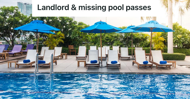 Tenant tried to pay for extra pool passes, but the landlord’s pettiness ...