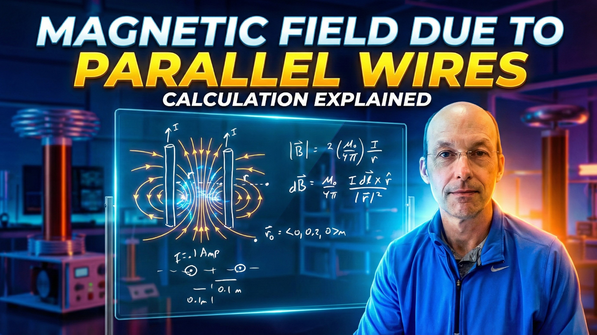 Visualizing the magnetic field of parallel wires using Python