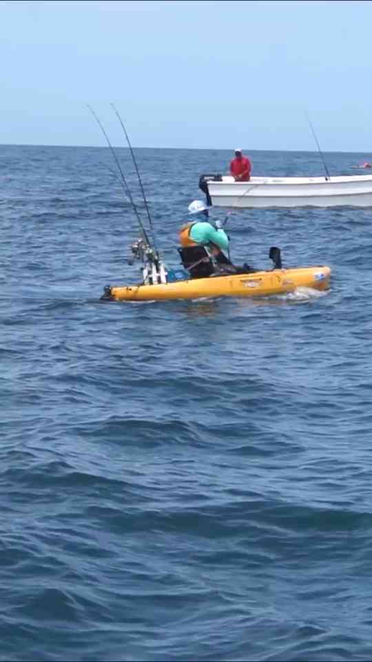 Kayak angler flipped by huge fish!