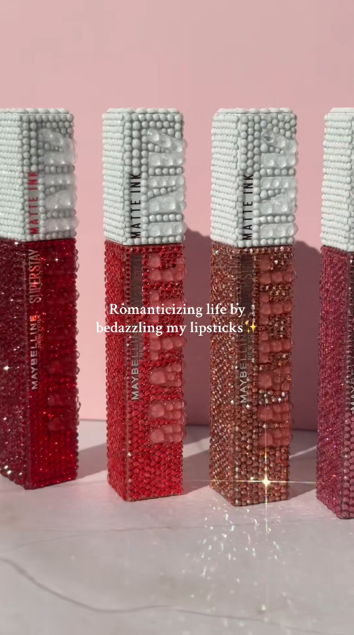 Bedazzling my lipsticks, turning makeup into sparkly art