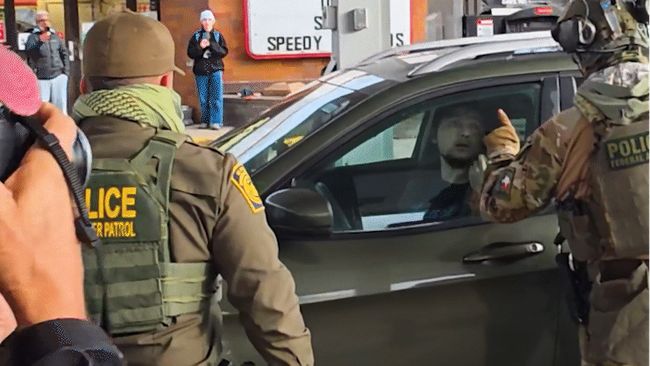 Border Patrol agents smash window, drag man from car at St Paul gas station