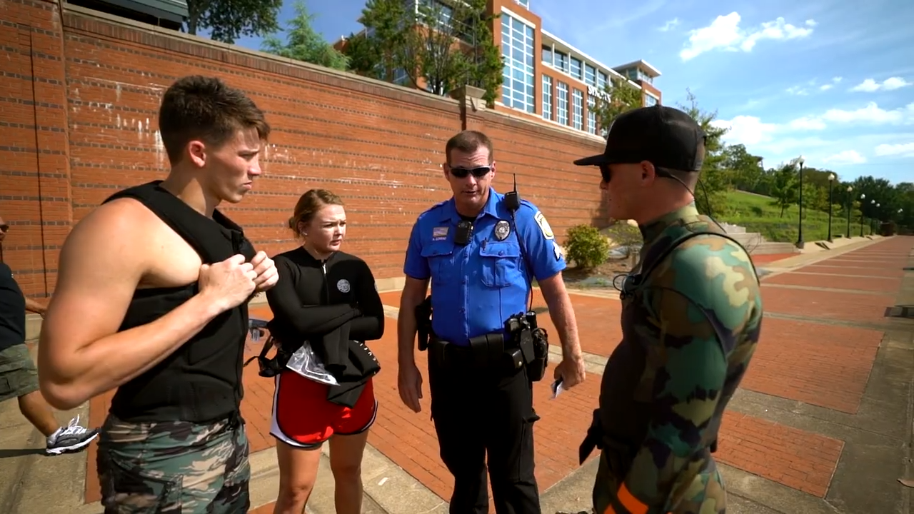 When a river swim turns into a police encounter