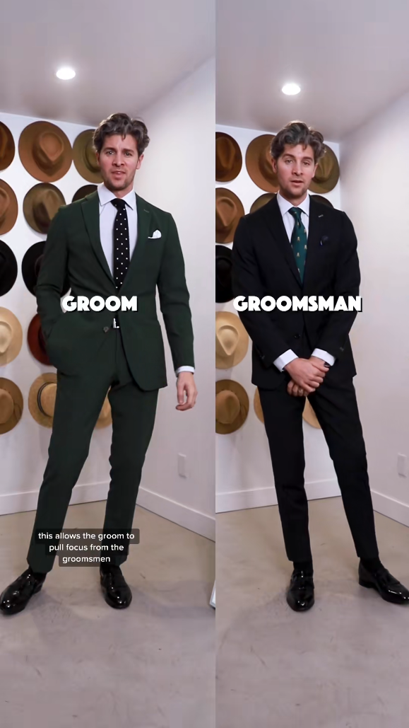 The classic color swap trick for wedding outfits