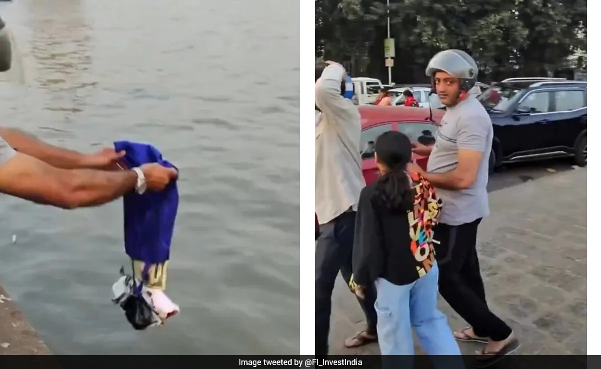 Foreigner records man dumping trash into sea at Gateway of India ...