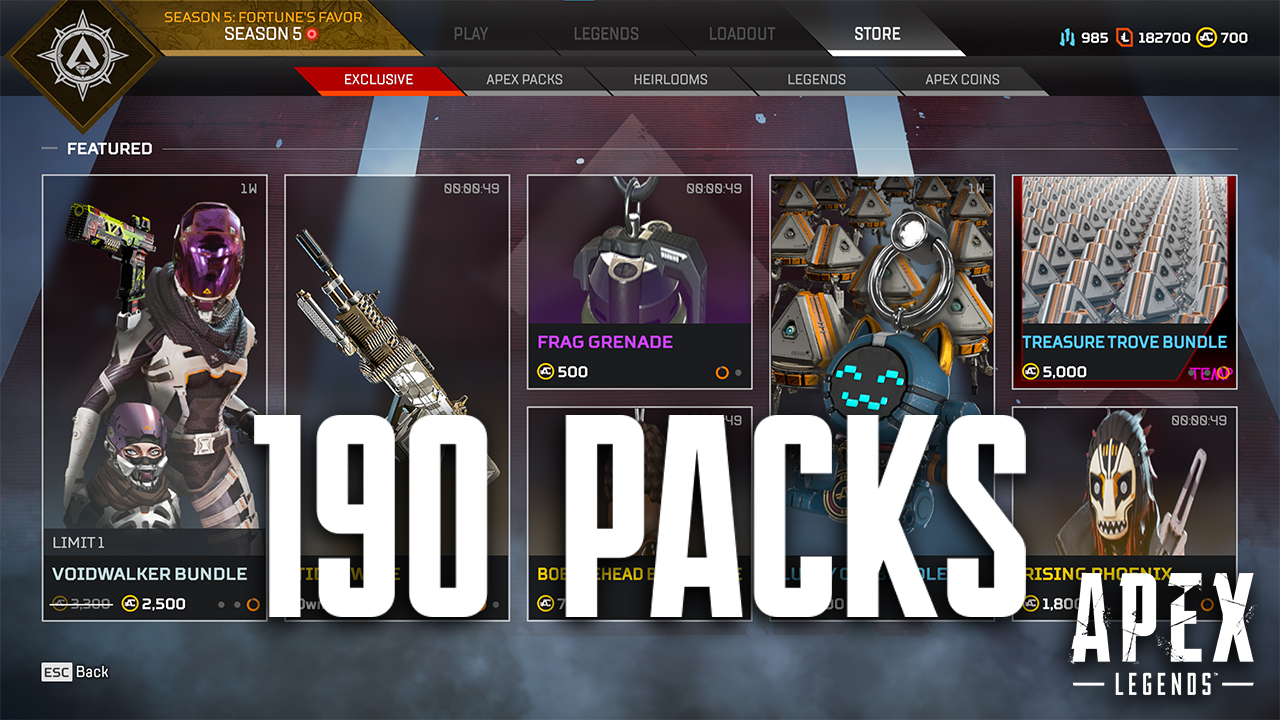 New account Apex pack opening: 190 packs to see if it pays off