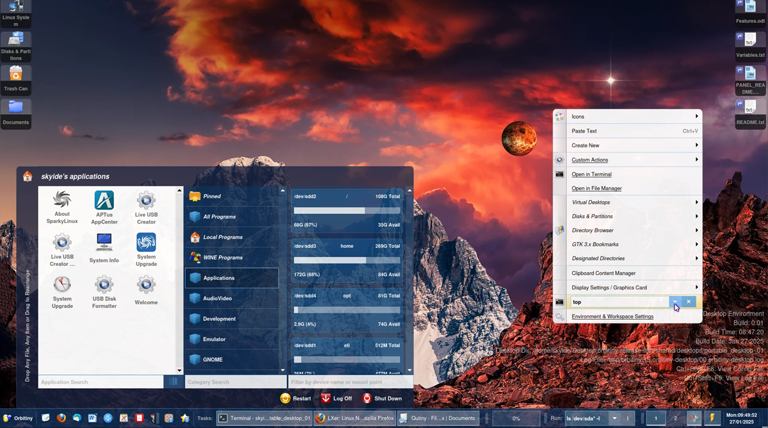 Orbitiny Desktop para Linux: escritorio modular, portátil e innovador