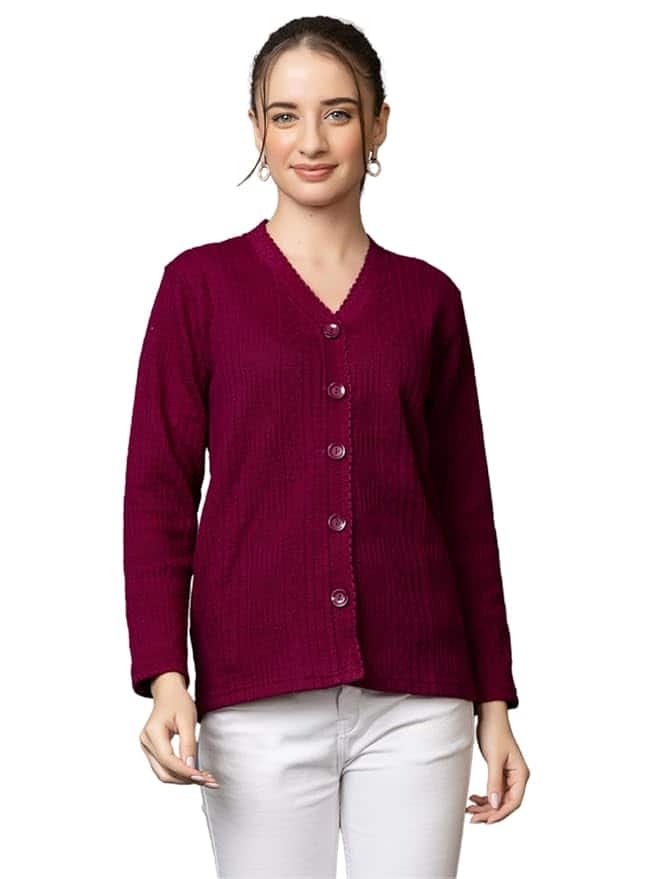 Top stylish woolen V-neck cardigans for women