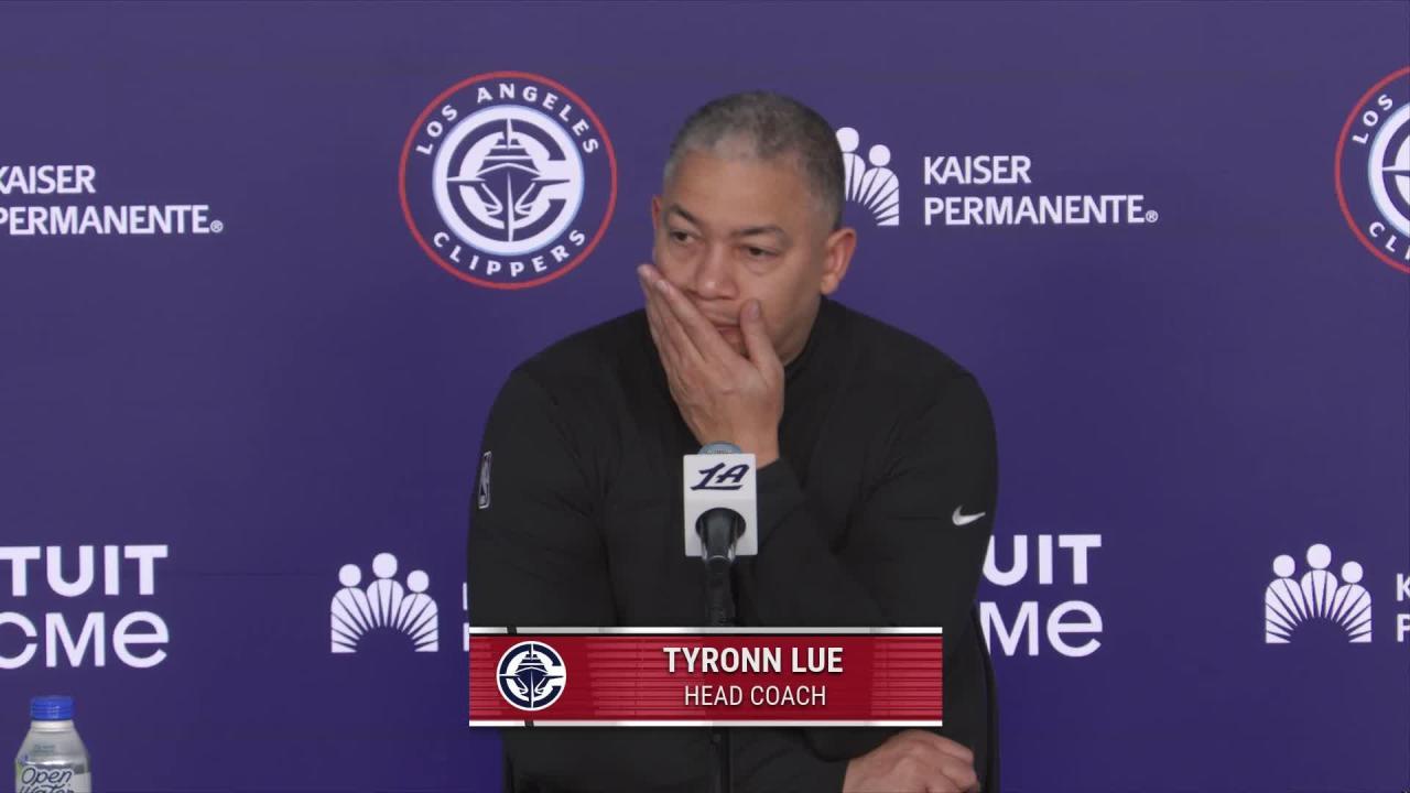 LAC 117, CHA 109: Clippers coach Tyronn Lue postgame media availability