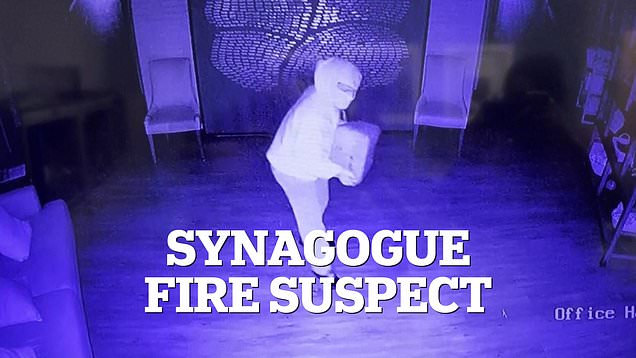 Suspect seen dousing MS synagogue with gasoline before fire