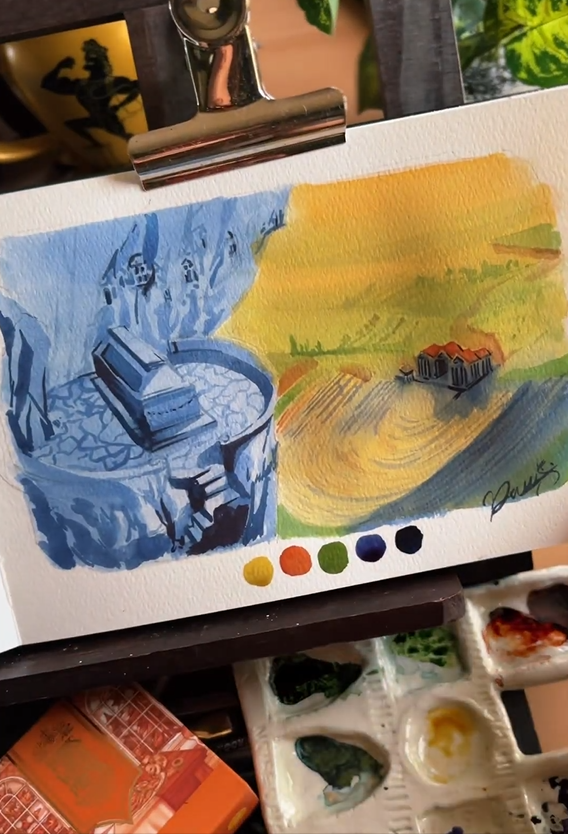 Hércules en acuarela: arte épico paso a paso