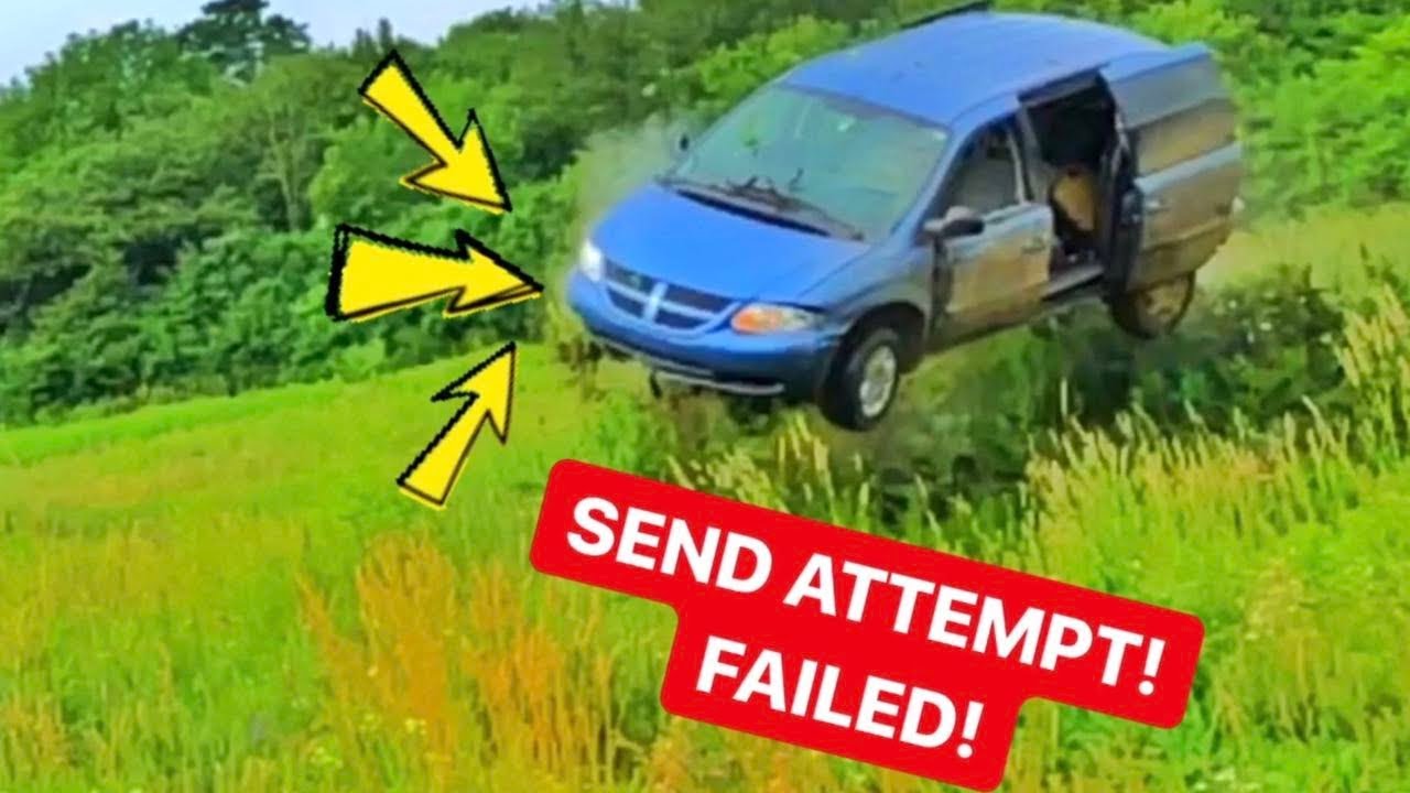 Dodge minivan jump goes completely wrong
