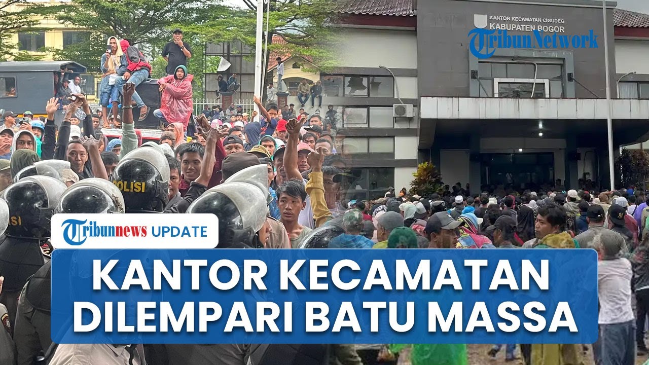 Unjuk rasa penutupan tambang Bogor ricuh! Demonstran pecahkan kaca ...