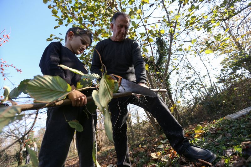 Georgians set decorative tree ablaze to usher in hope for new year