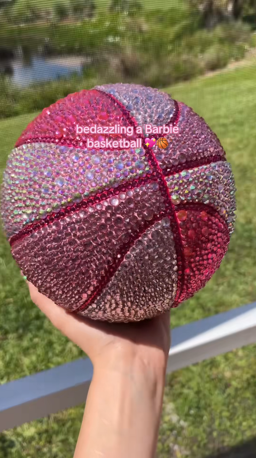 Bedazzling a Barbie basketball sparkly rhinestone makeover