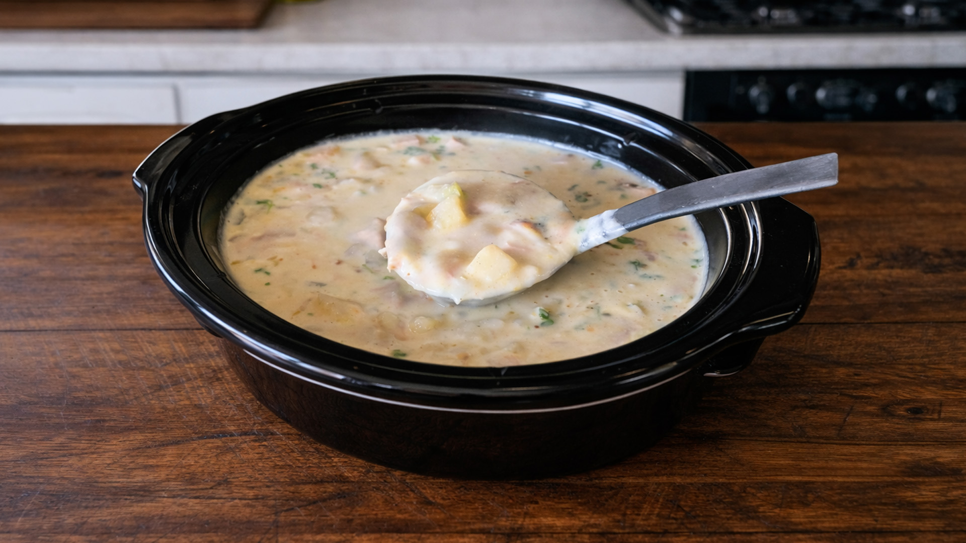 Easy slow cooker creamy potato soup recipe