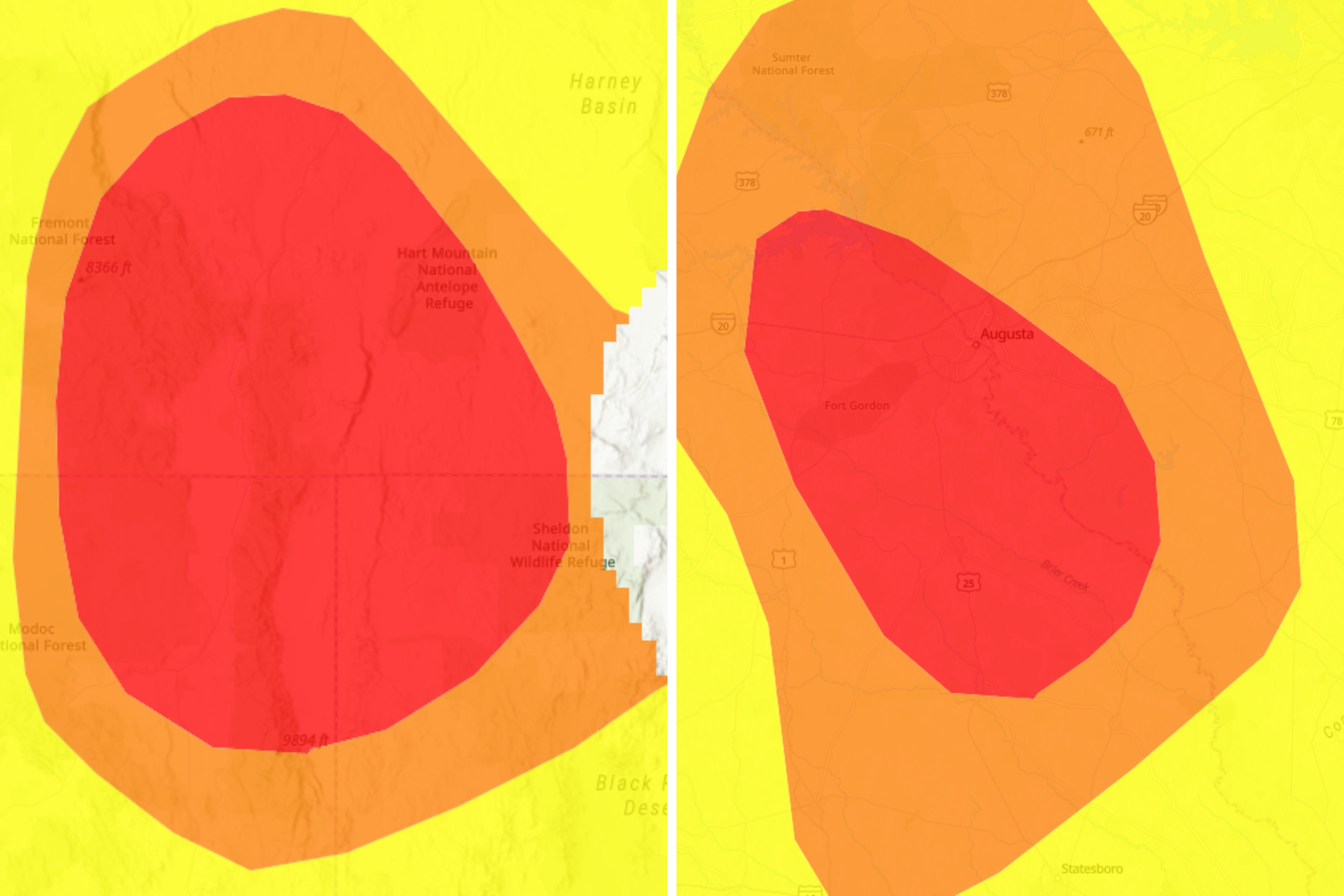 Thousands advised to stay indoors in Oregon, Nevada, California, Georgia