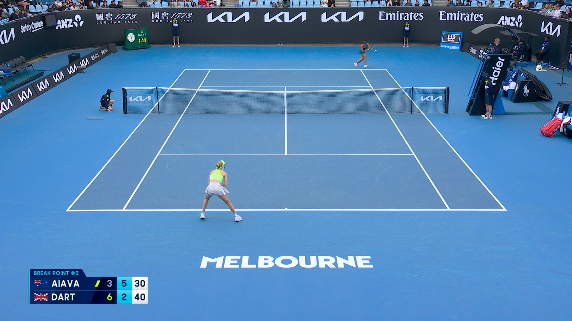 Aussie saves serve with 'shot of the match'