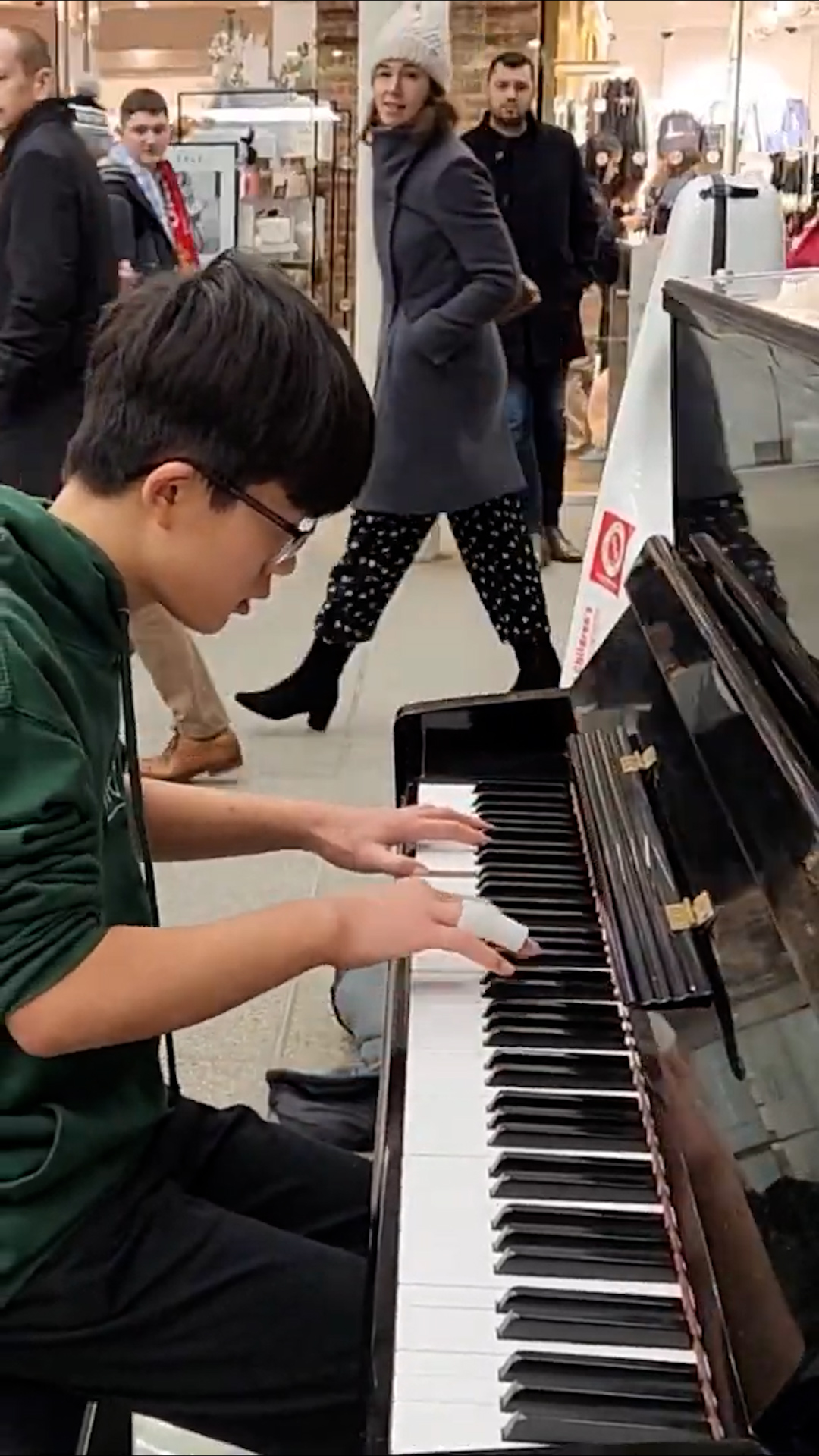 Believer by Imagine Dragons piano cover in public