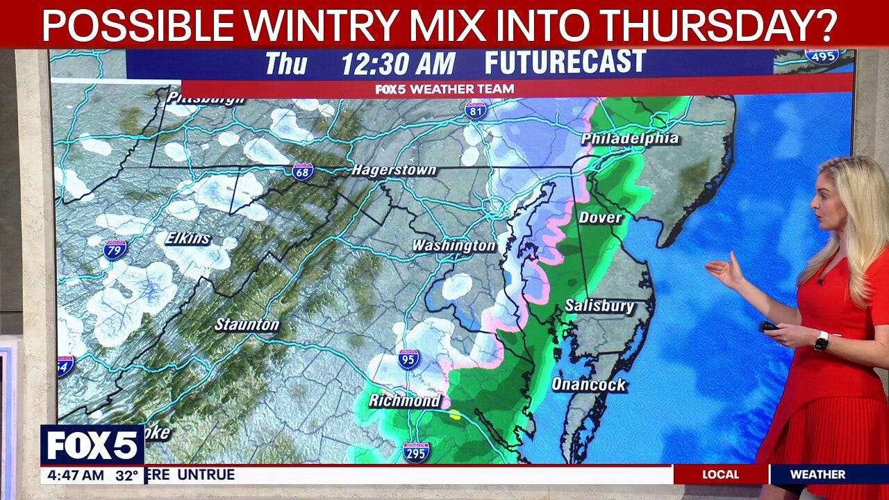 DC weather: Possible wintry mix late Wednesday into Thursday