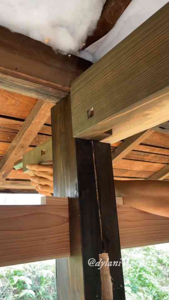 Improvising Japanese joinery to fit a beam