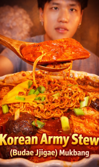 Korean army stew (budae jjigae) mukbang | Comfort food ASMR