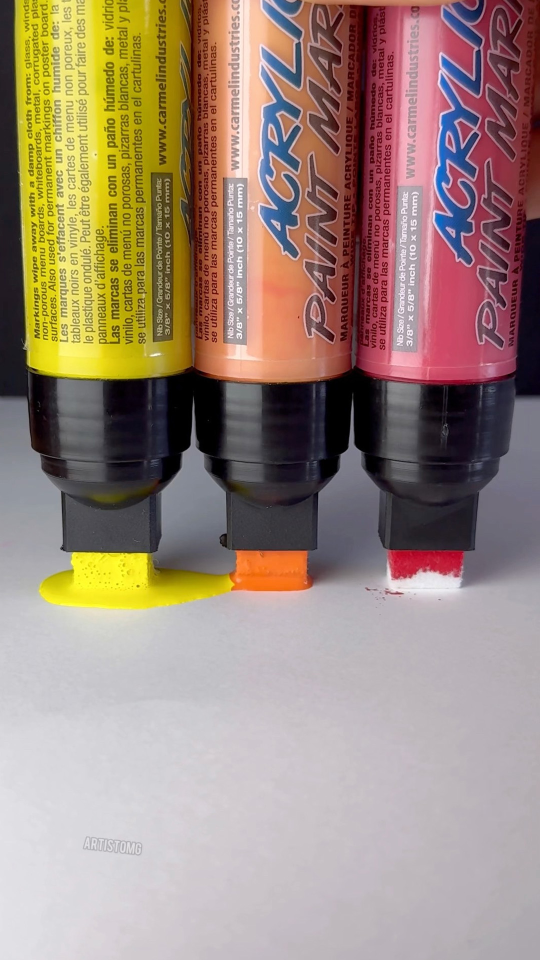 Who wins? Activate 3 warm colors of paint markers