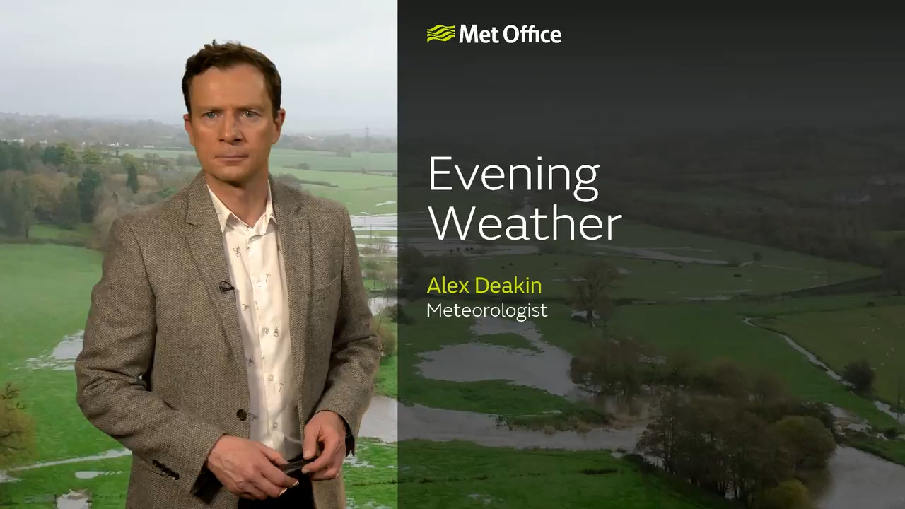 Met Office Monday evening weather forecast 08/12/2025