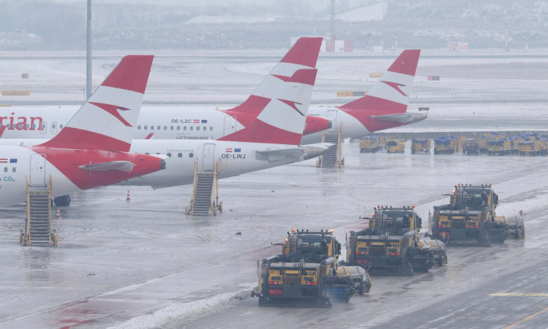 Travel chaos as more major airports across Europe closed due to icy weather