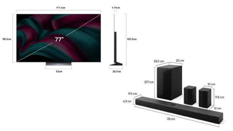 Pantalla Smart TV LG OLED 4K de 77 pulgadas + barra de sonido se ...