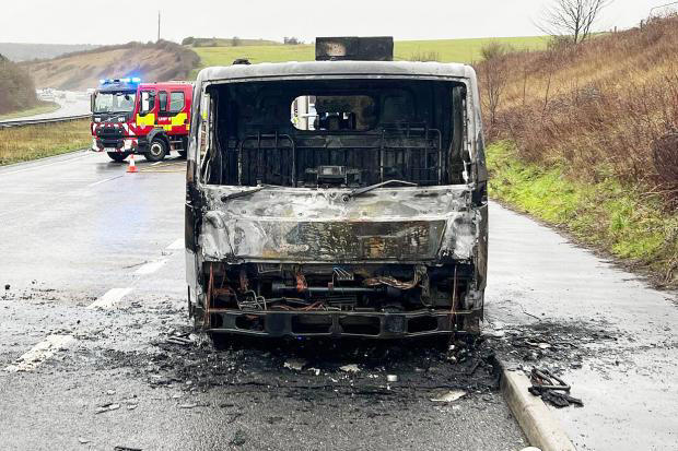 In pictures: A27 closed following lorry fire