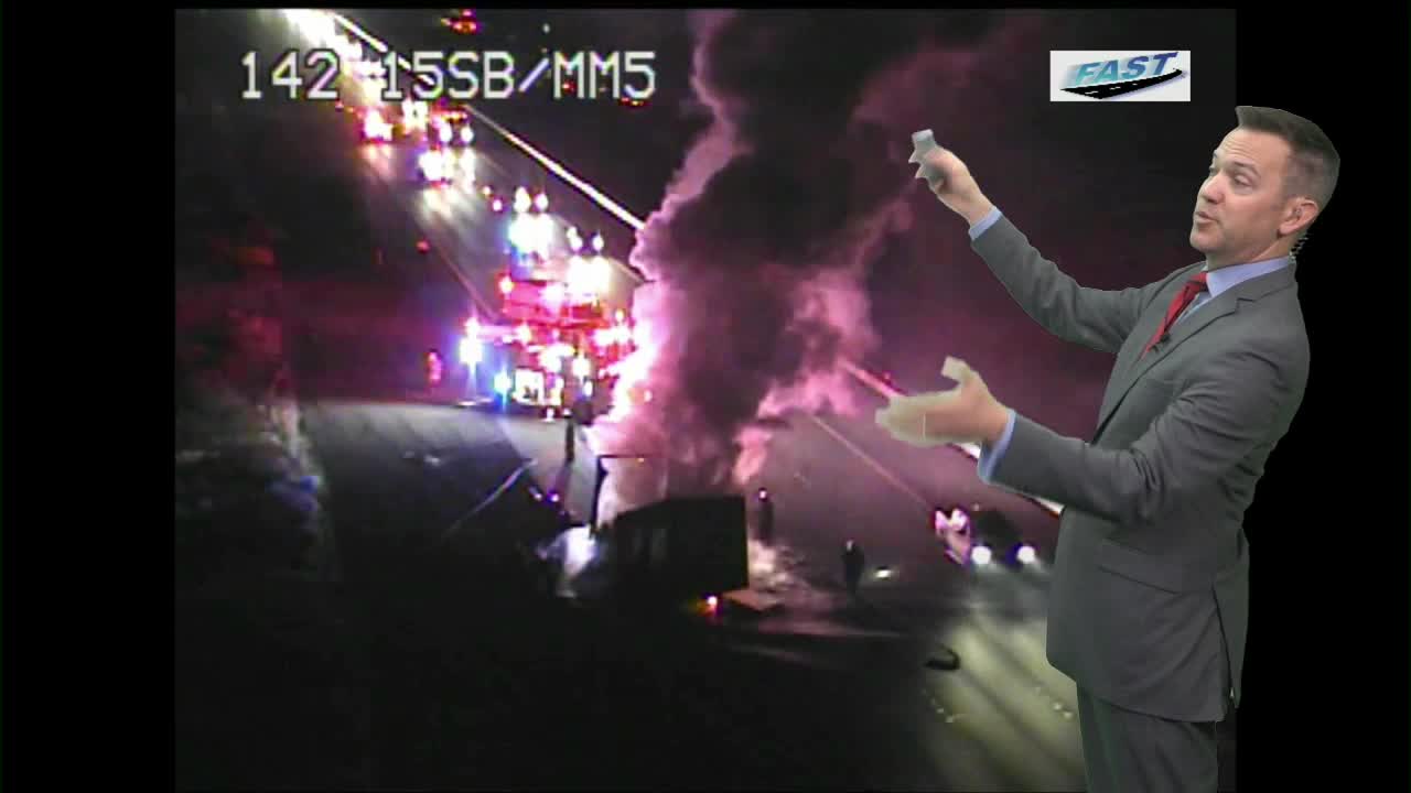 Apparent truck fire blocking southbound I-15