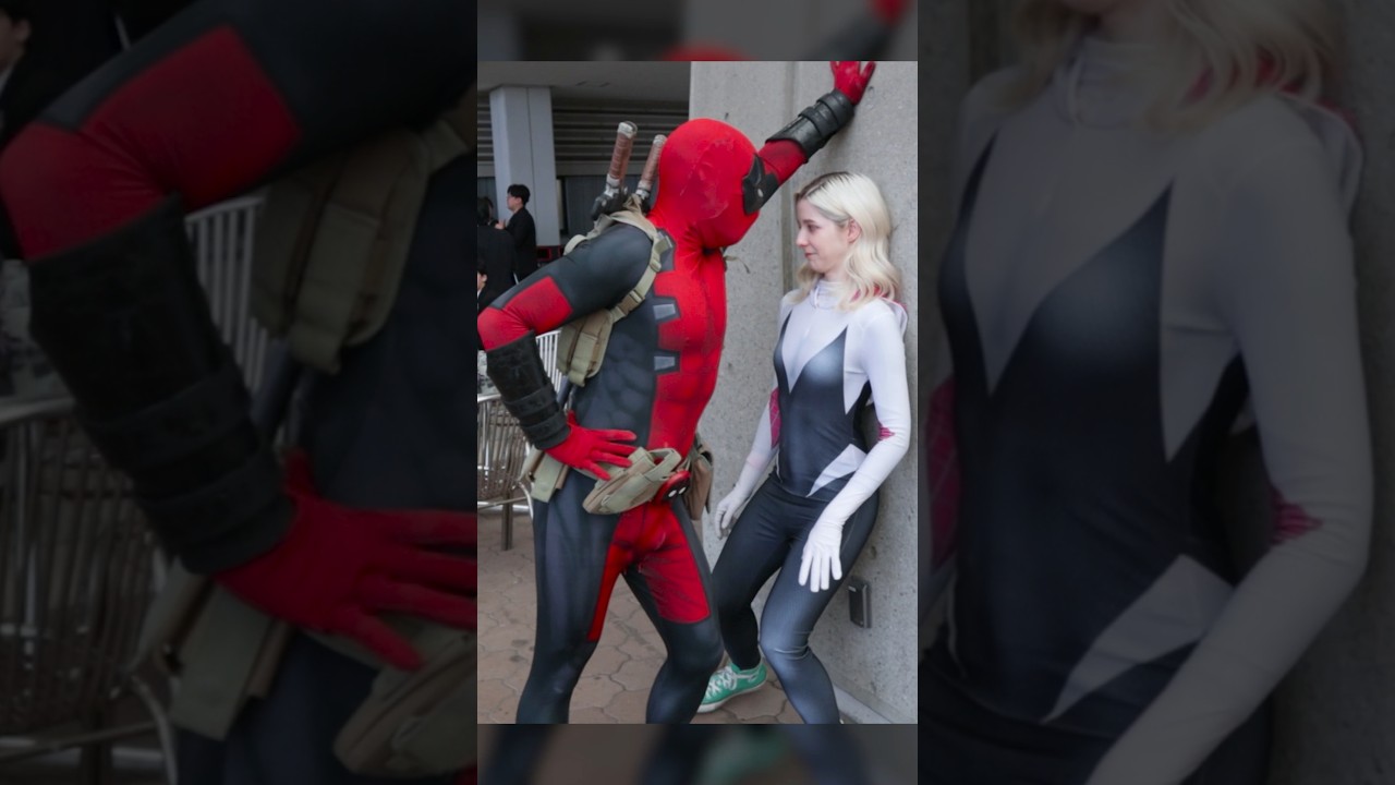 Deadpool tries rizzing up Spider-Gwen #deadpool #spiderverse #cosplay
