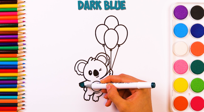 Cute koala drawing to color in