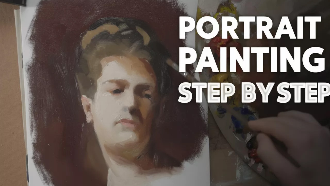 Easy oil painting techniques for beginners with complete portrait painting